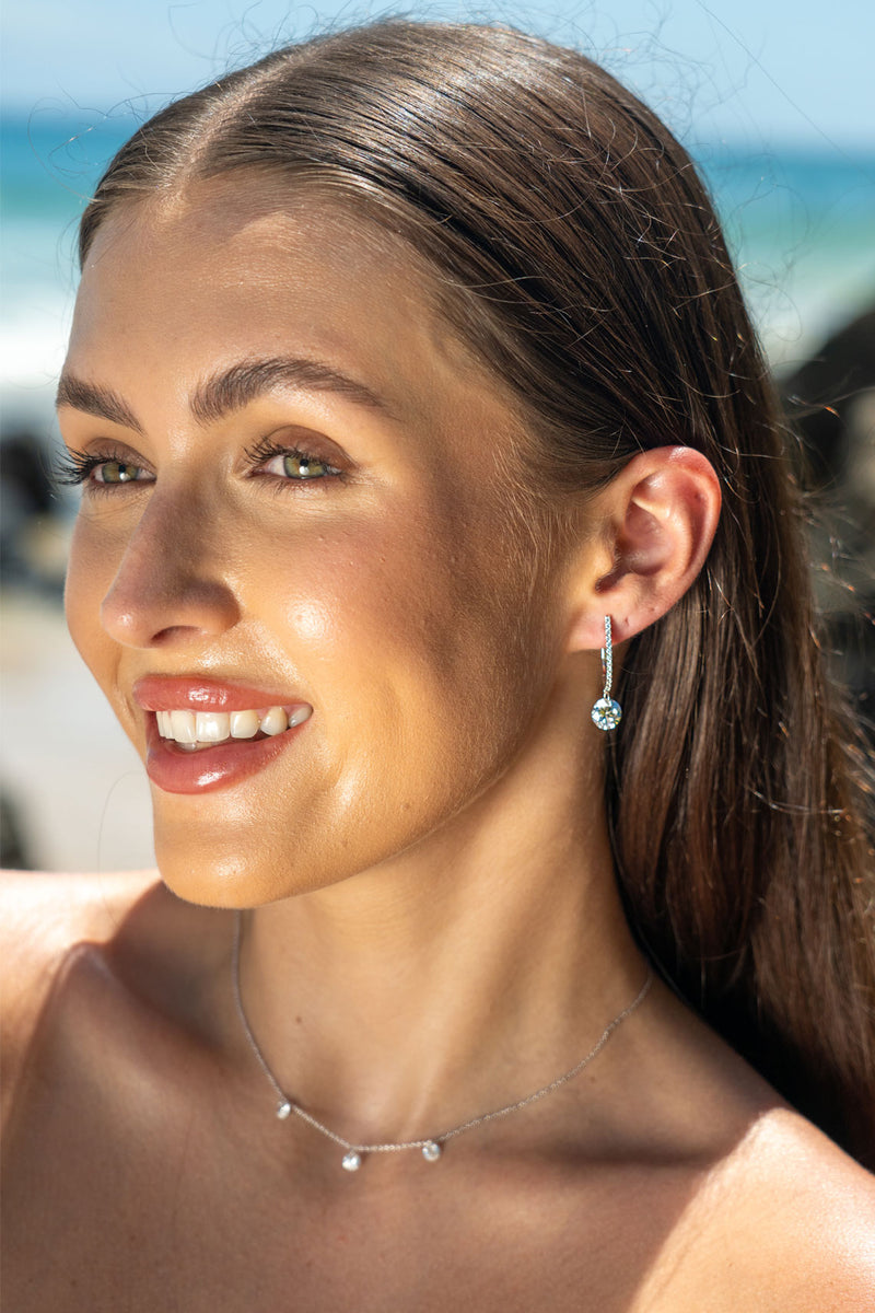 MIRAGE MOSSMAN WHITE CUBIC ZIRCONIA EARRINGS SILVER – Georgini ...