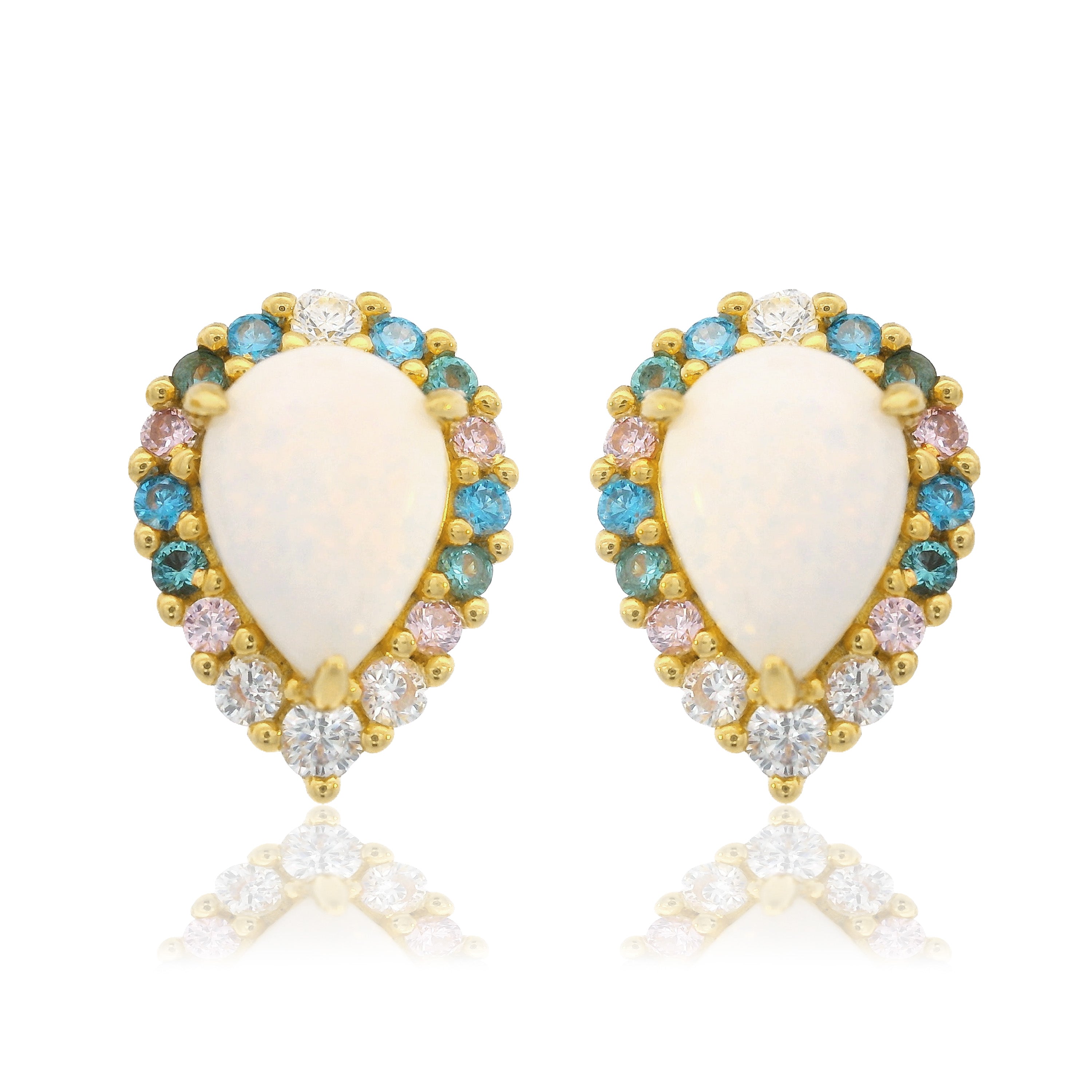 GEORGINI WISTERIA CREATED OPAL FLORIBUNDA STUD EARRINGS GOLD – Georgini ...