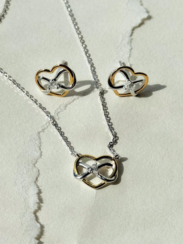 GEORGINI FOREVER HEARTS CLUB LOVE ON LOOP PENDANT GOLD & SILVER ...