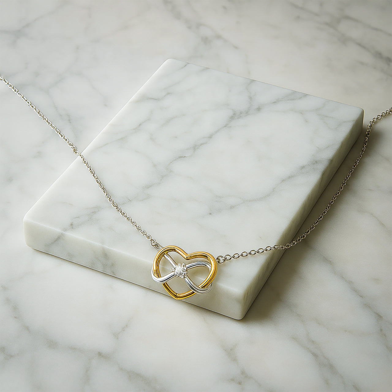 GEORGINI FOREVER HEARTS CLUB LOVE ON LOOP PENDANT GOLD & SILVER ...