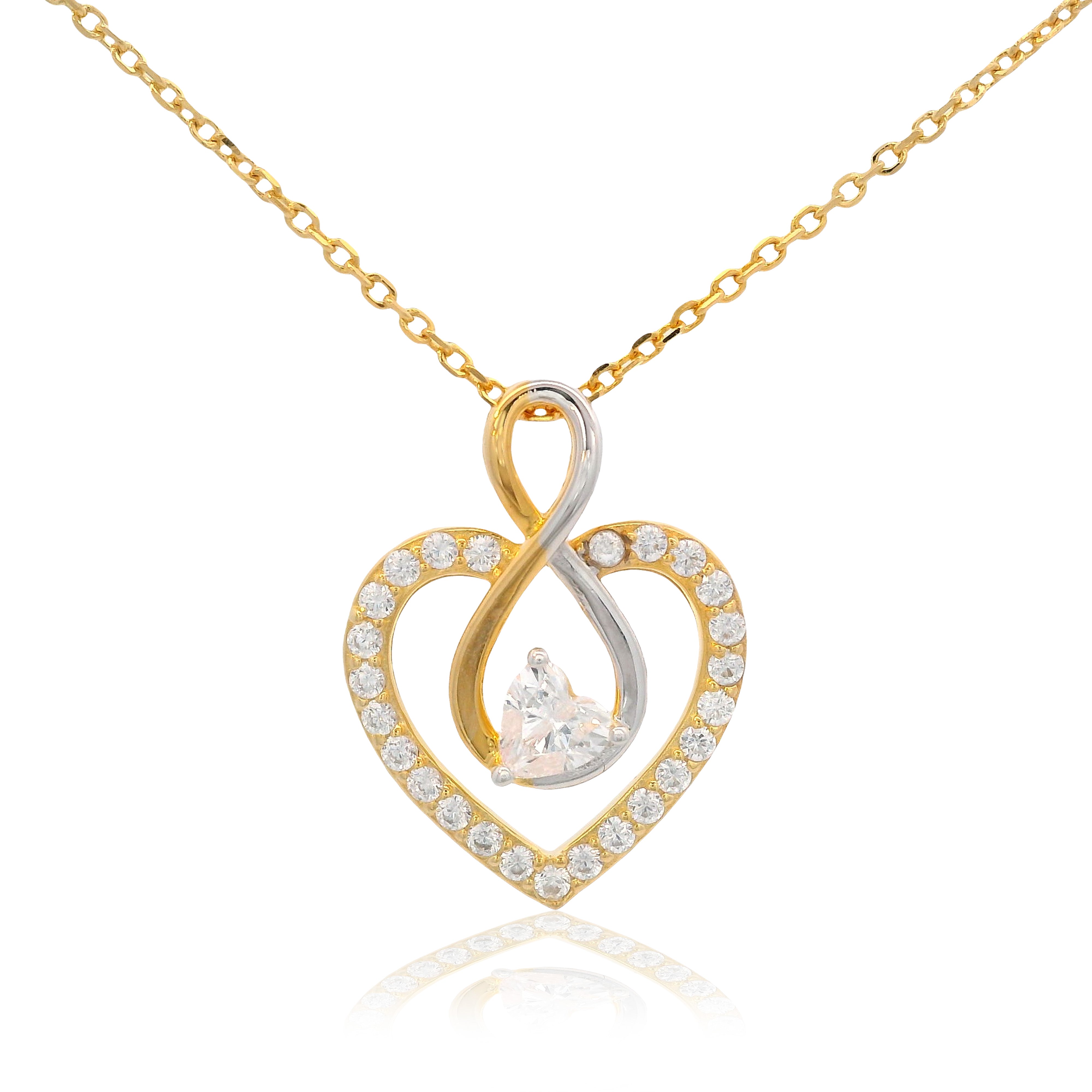 GEORGINI FOREVER HEARTS CLUB FOREVER ENTWINED NECKLACE GOLD & SILVER ...